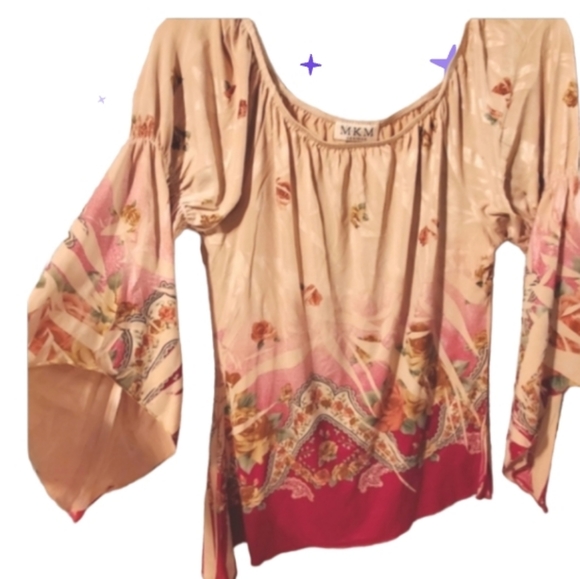 MKM Designs | Tops | Vintage Flared Sleeved Jrs Blouse | Poshmark